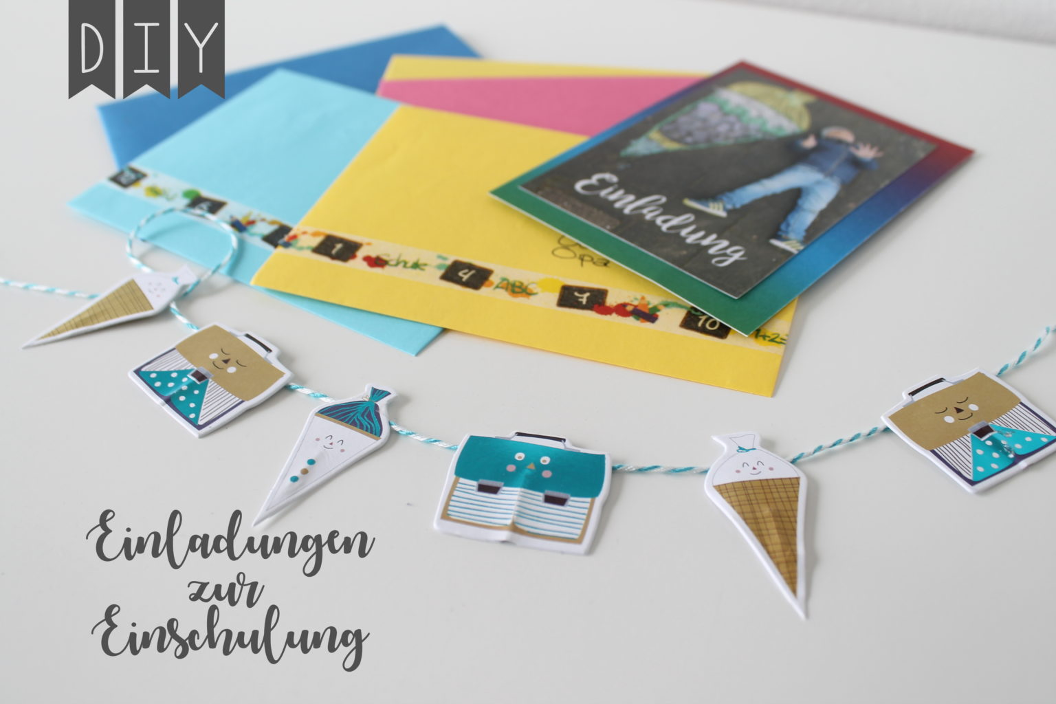 DIY Einladungen zur Einschulung - Jules kleine Freuden
